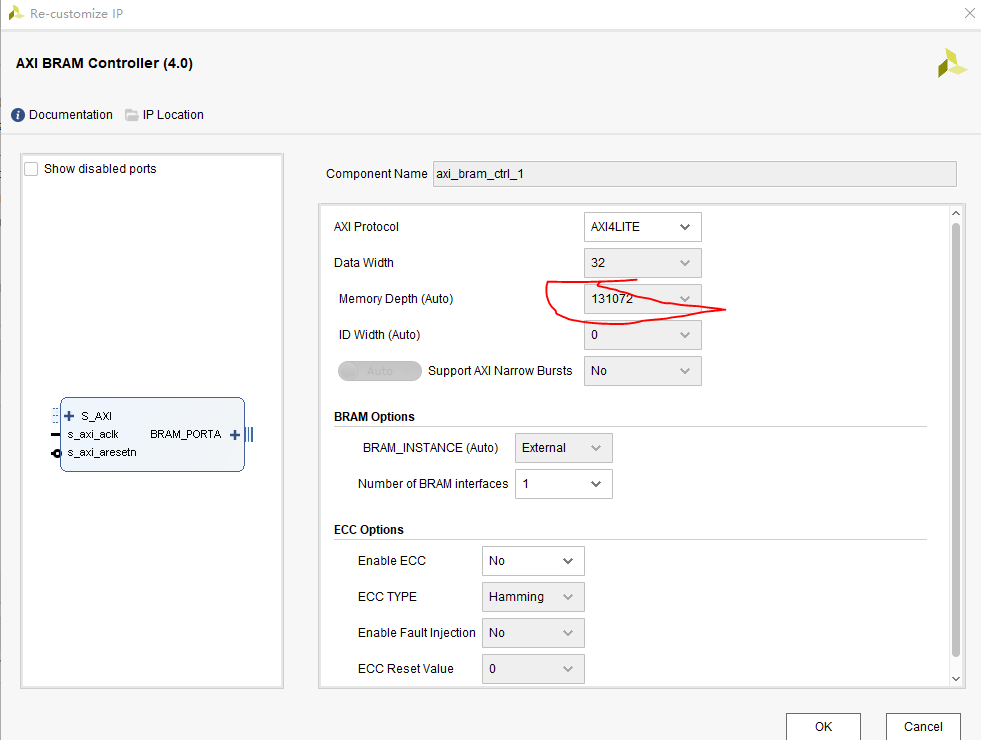 在Block design中Bram以及Axi Bram_contorller应用中关于存储深度的改动_axi bram controller 存储深度-CSDN博客