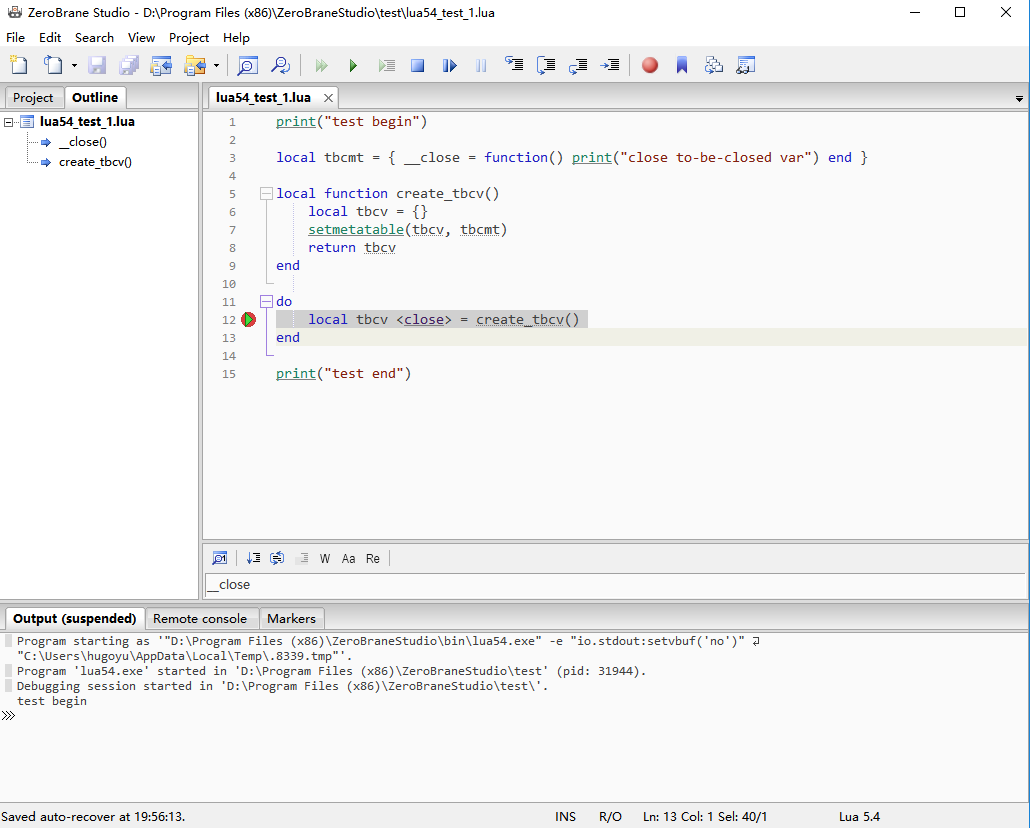 ZeroBrane Studio 简易适配 Lua 5.4_zerobranestudio-CSDN博客
