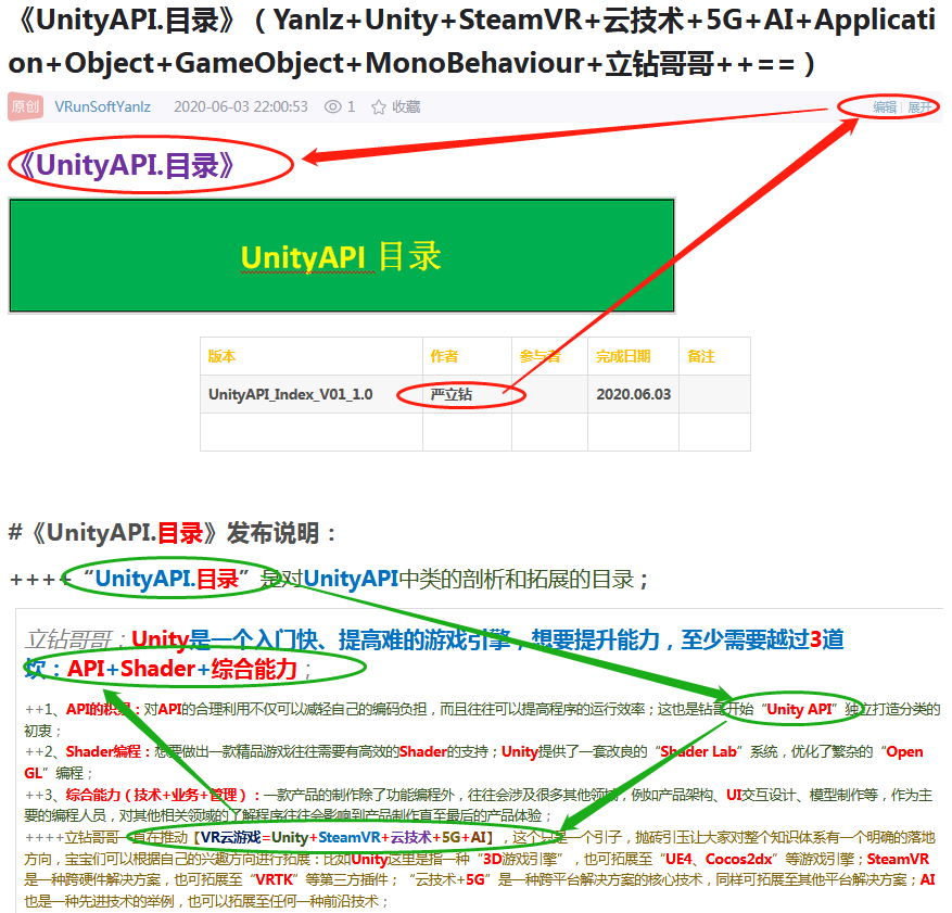 （不定期更新）《unityapi目录》（yanlzunitysteamvr云技术5gaiapplicationobject 