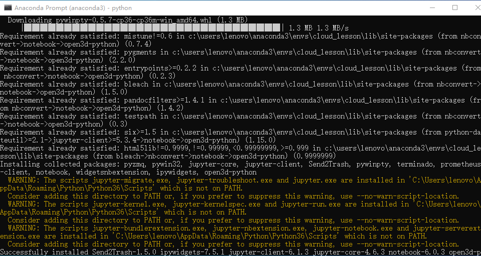 解决：Anaconda安装open3d网络超时失败_open3d超时-CSDN博客