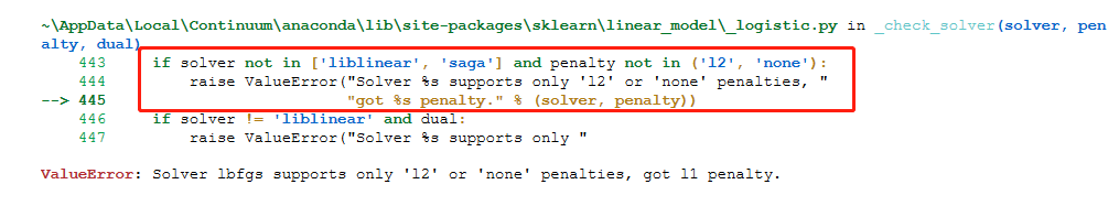 Solver lbfgs supports only “l2” or “none” penalties, got l1 penalty.解决 ...
