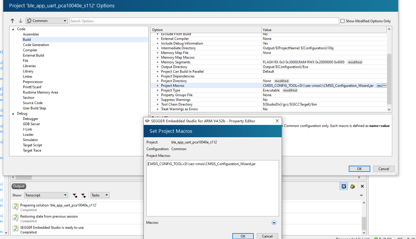 Segger SES软件配置CMSIS Configuration wizard的操作步骤(Nordic)_segger ide $(projectdir) ses-CSDN博客