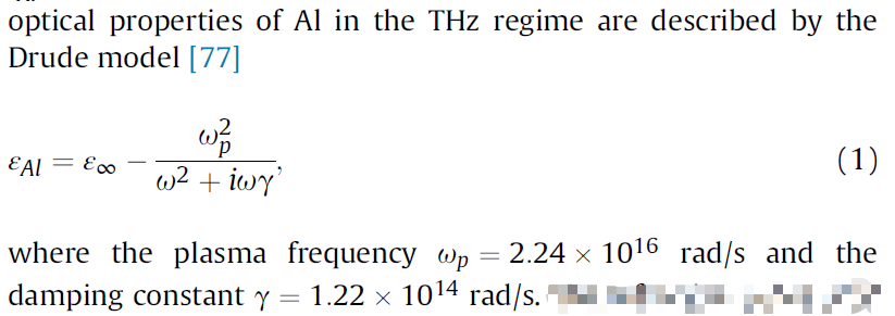 FDTD中Drude材料模型的公式以及介电常数如何计算_drude模型介电常数-CSDN博客