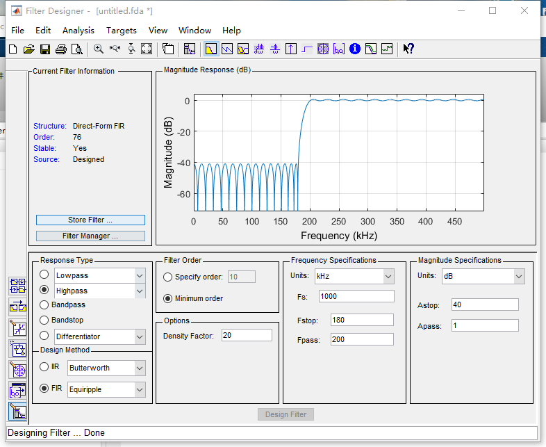 54--MATLAB FIR 滤波器设计_分布式拆分romfir滤波器-CSDN博客