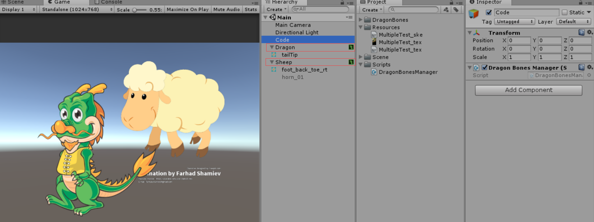 【DragonBones】DragonBones动画在unity里的使用介绍（导入运行库、创建动画）_user unity中龙骨组件是哪个-CSDN博客