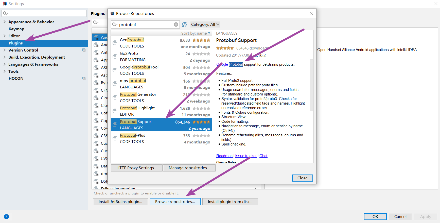 idea中安装插件出现Plugin ‘Protobuf Support’is incompatible with this installation报错情况，解决方案_idea安装 ...