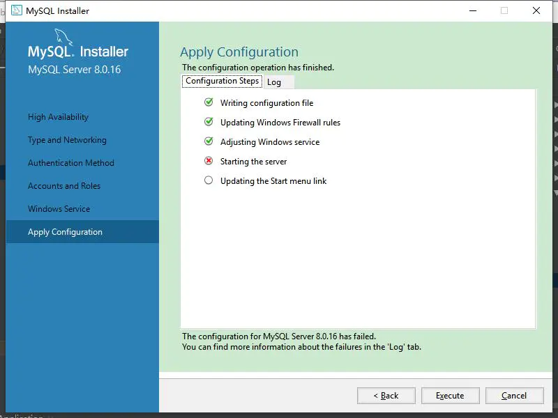 安装MySQL8.0..时报错MySQL error 1042: Unable to connect to any of the specified MySQL hosts._mysql8 ...