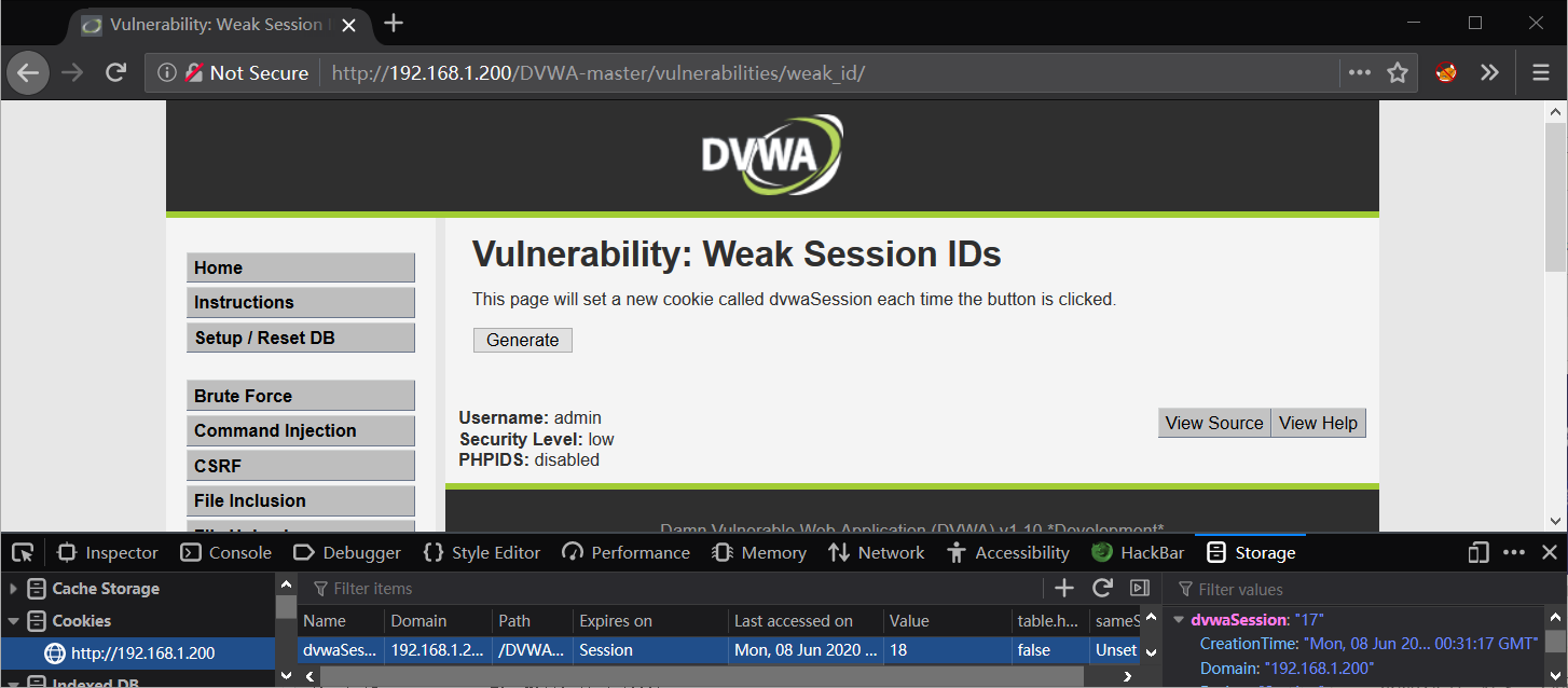 Dvwa靶场 Weak Session Ids 脆弱的sessiondvwa靶场weak Session Ids Csdn博客 