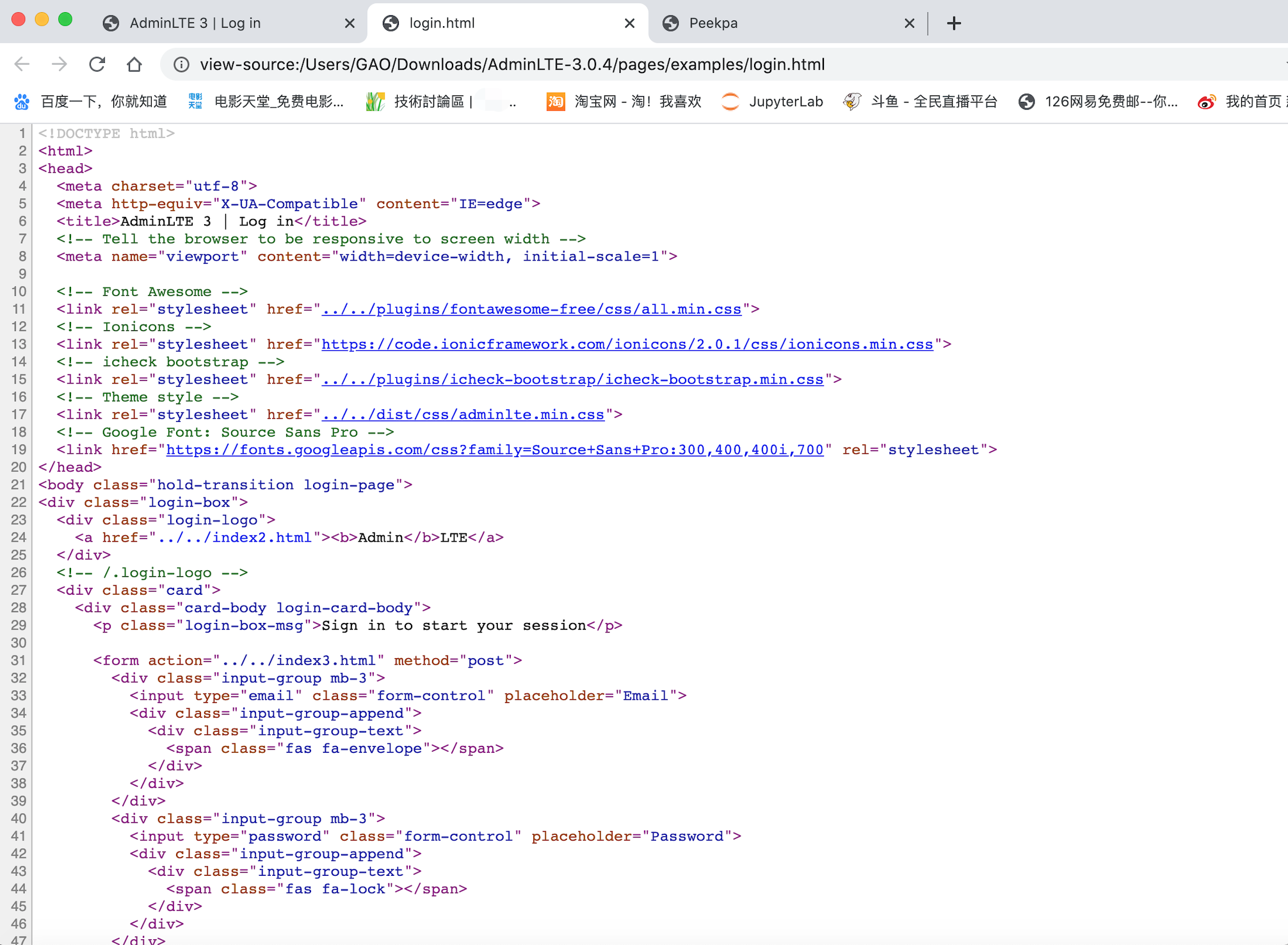 用Django全栈开发——08. 使用AdminLTE开发前端登录页面_adminlte django_皮克啪的铲屎官的博客-CSDN博客
