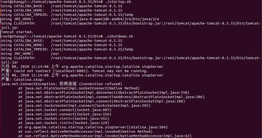 Ubuntu Tomcat配置以及出现connectexception Connection Refused Connect的解决方案ubuntu 