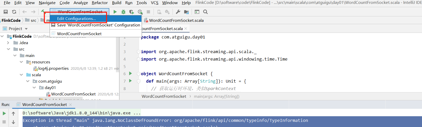 新建flink项目，出现ClassNotFoundException异常_classnotfoundexception: org.apache.flink.api.java._Hi Xiu ...