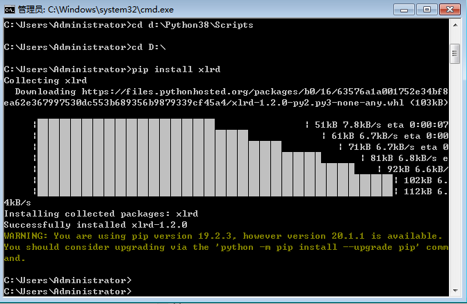 错误提示:missing Optional Dependency ‘xlrd‘ Install Xlrd > 100 For Excel Support Use Pip Or