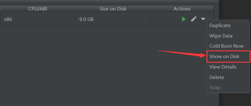 解决Android Studio的AVD占用C盘内存的问题_show on disk-CSDN博客