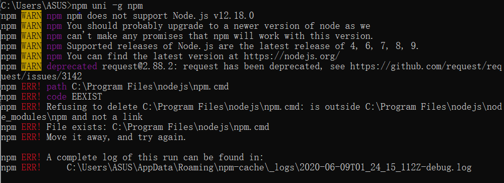关于nodejs和npm版本不匹配的解决方法_npm warn cli npm v10.3.0 does not support node.js -CSDN博客