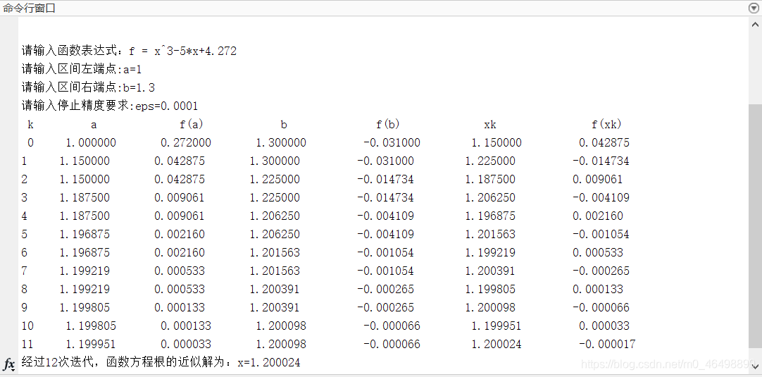 二分法求函数方程根的matlab实现内附例题和代码matlab二分法求方程根的程序迭代20次 Csdn博客