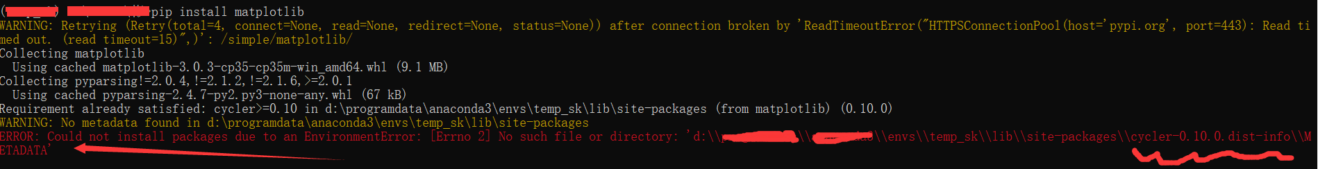 ERROR: Could not install packages due to an EnvironmentError安装包时出现错误-CSDN博客