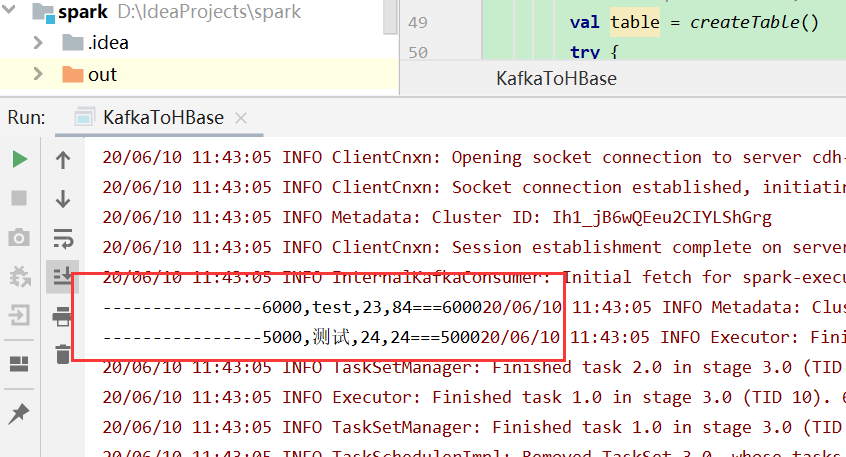 SparkStreaming读取Kafka对接Flume抽取到的数据库数据并保存到HBase中，Hive映射HBase进行查询_flume连接kafka获取数据存入oracle数据库-CSDN博客