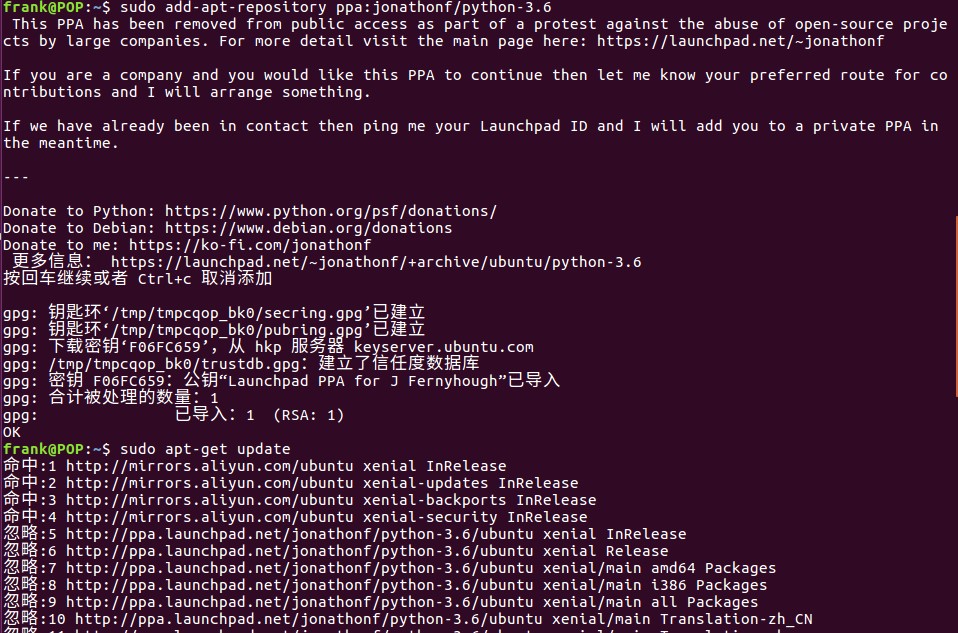 Ubuntu16.04安装python3.6及以上版本 不全过程_16.04 python3.6-CSDN博客