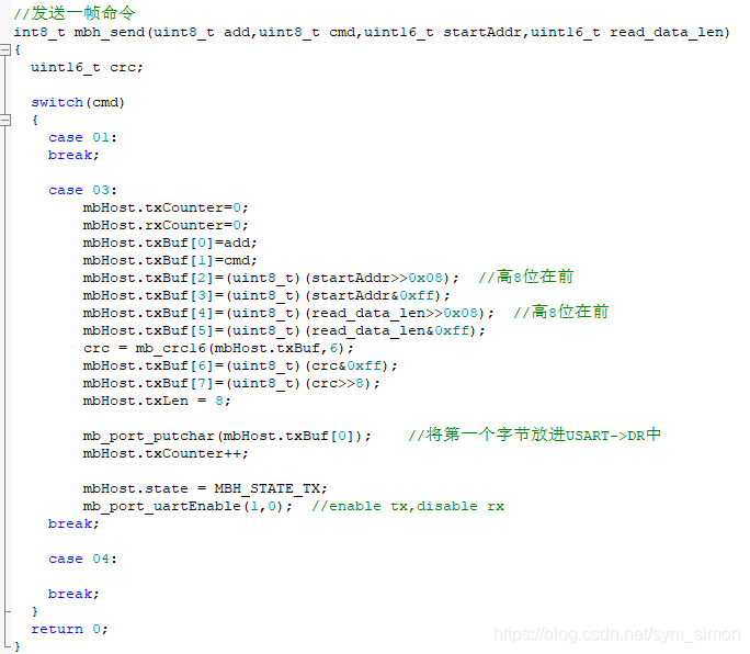 Stm32f103的modbus主机程序(usart2 Timer 和 Usart2 Dmastm32 Modbus主机程序symmetry2020的博客 Csdn博客