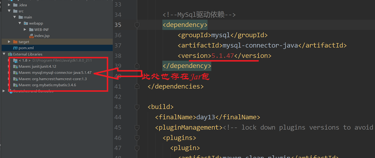 IDEA中配置pom.xml文件时，本地仓库存在Jar包，但pom.xml版本号报错！！！_external libraries 里面已经有jar包了 但是代码中报错-CSDN博客