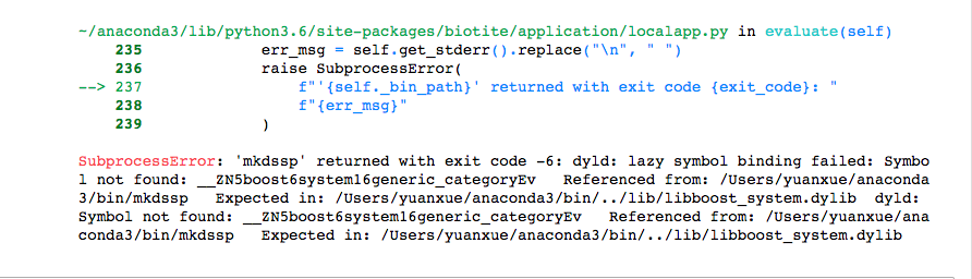 MacOS安装DSSP + SubprocessError:Library not loaded: @rpath/XXX.dylib错误_windows安装dssp-CSDN博客