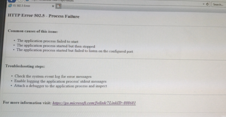 asp.net core部署到iis中出现 HTTP Error 502.5 - Process Failure(Window Server 2012 2019 )_2019服务器502.5 ...