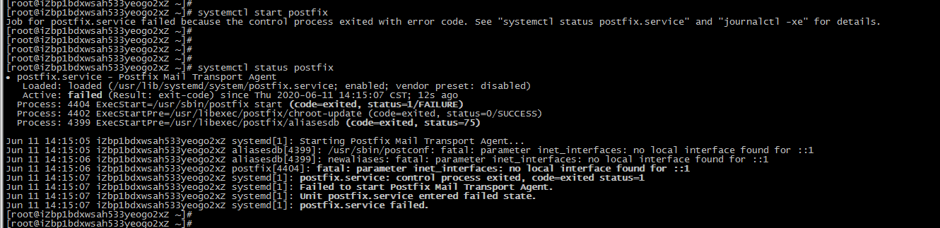 /usr/sbin/postconf: fatal: parameter inet_interfaces: no local interface found for ::1-CSDN博客
