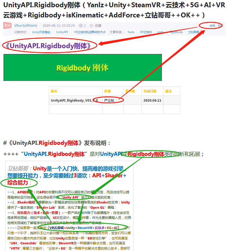 《UnityAPI.Rigidbody刚体》（Yanlz+Unity+SteamVR+云技术+5G+AI+VR云游戏+Rigidbody+isKinematic+AddForce+立钻哥哥 ...