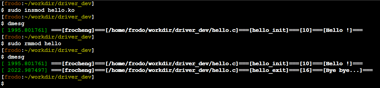 Linux kernel driver 入门01 写个驱动玩玩儿 加载/卸载 hello world_kernel driver 识别加载流程-CSDN博客