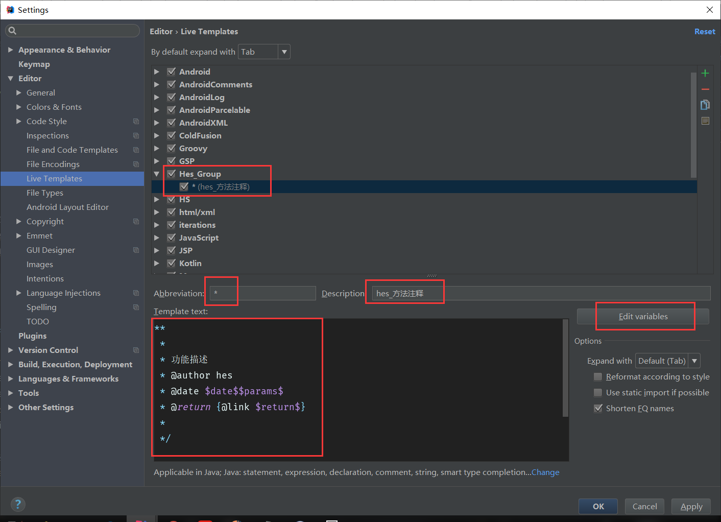 IDEA 注释 修改 模板 @param 设置问题_idea edit variables param_He...的博客-CSDN博客