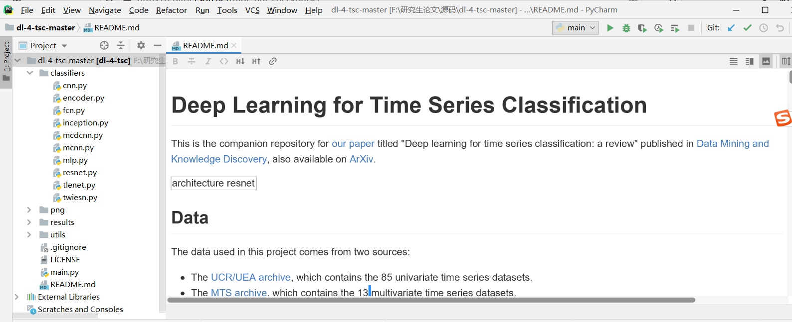 基于深度学习的时间序列分类综述代码运行步骤（Deep-learning-for-time-series-classification-a ...