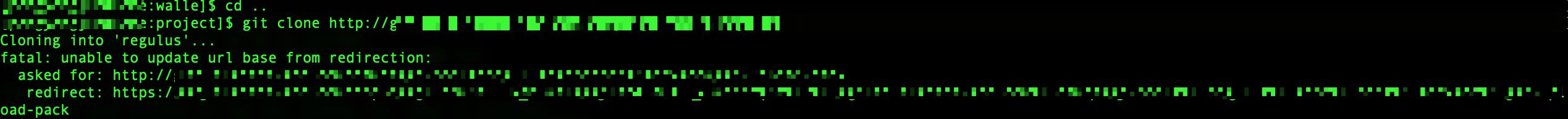 Solve The Git Clone Report Fatal Unable To Update Url Base From Redirection Programmer Sought