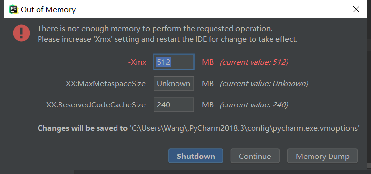 Pycharm 报错Out of Memory 然后一直闪退(已解决)_phpstorm please increase 'xmx' setting and restart-CSDN博客