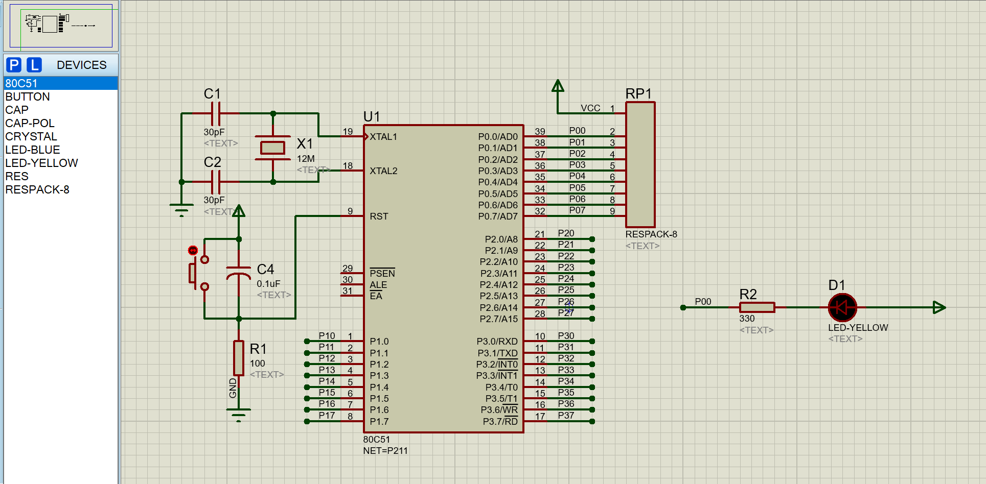 单片机C51 之（4）GPIO闪烁灯_c51中p00-CSDN博客