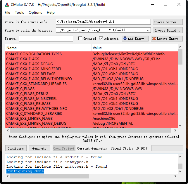 OpenGL初探-Win10+VS2017+freeglut+glew+gltools开发环境搭建_freeglut glew-CSDN博客