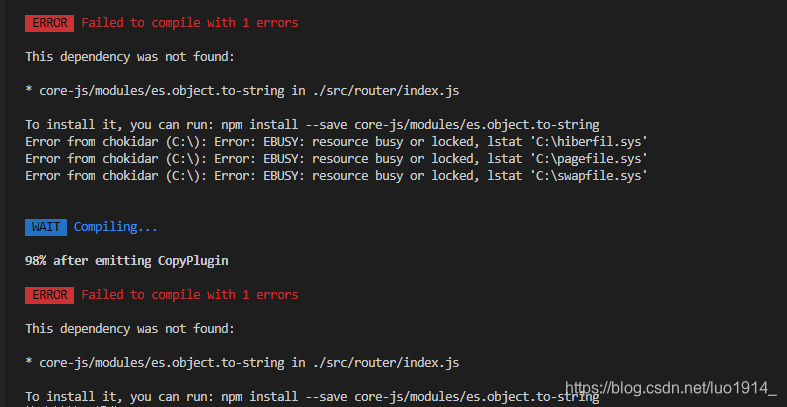 To Install It You Can Run Npm Install Save Core Jsmodulesesobjectto String报错 Csdn博客