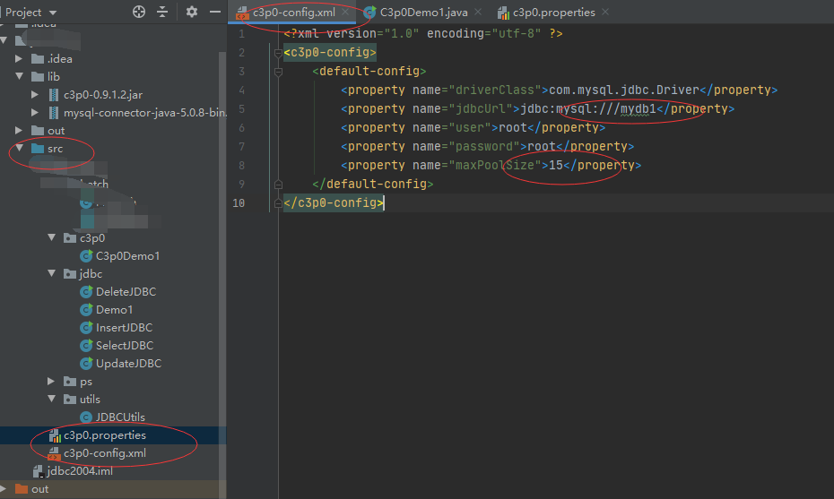 C3P0数据库连接池的三种配置方式以及访问数据库的简单实现_c3p0连接池配置-CSDN博客