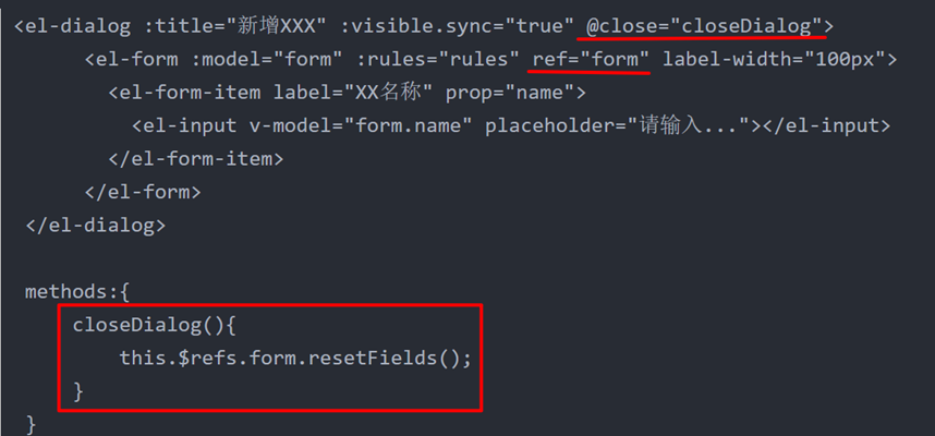 ElementUI的form关闭再打开弹窗会显示验证提示_el-form 关闭时自动触发校验-CSDN博客