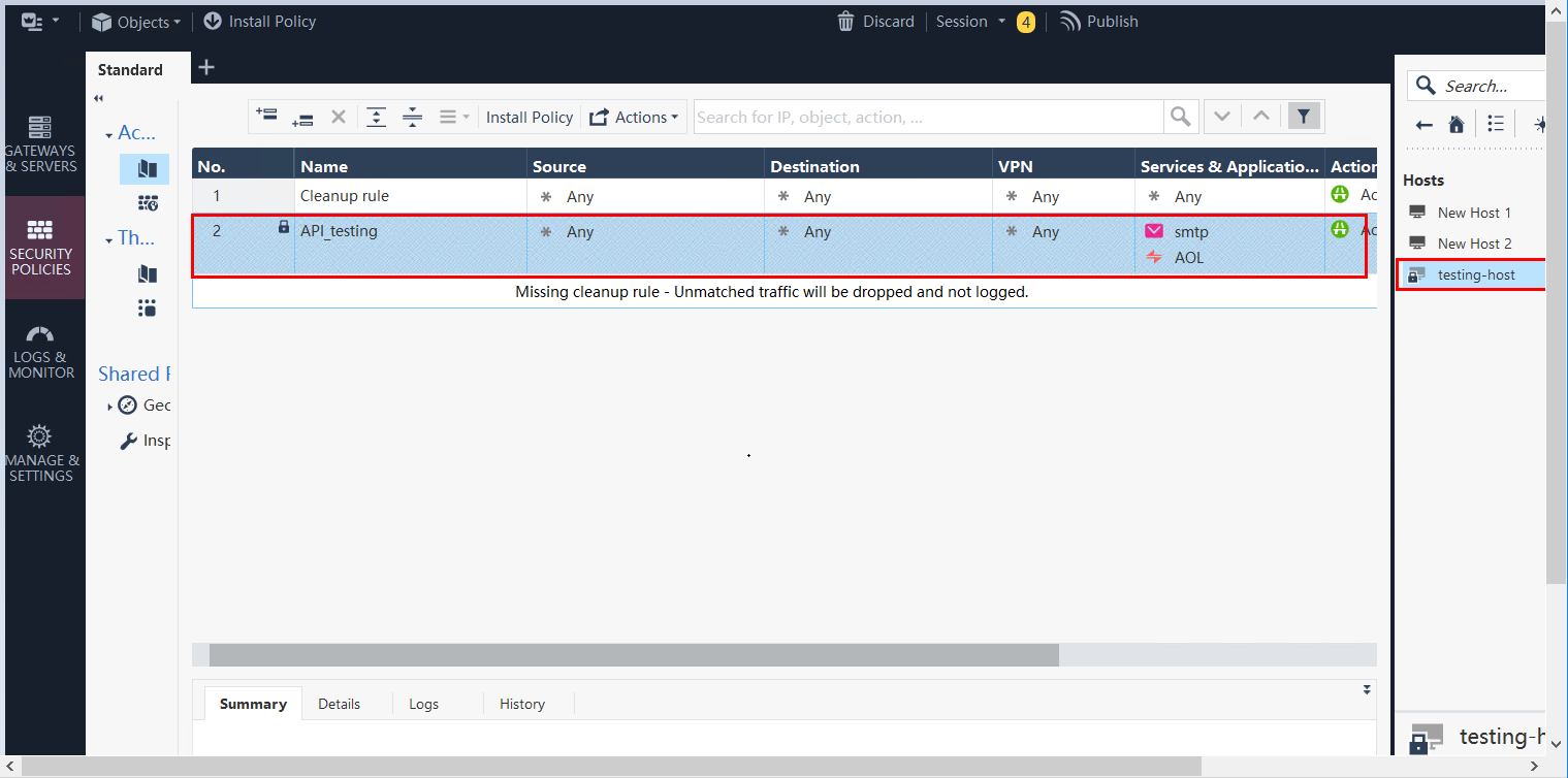 CheckPoint API causes the object session to be locked and cannot be edited - Programmer Sought