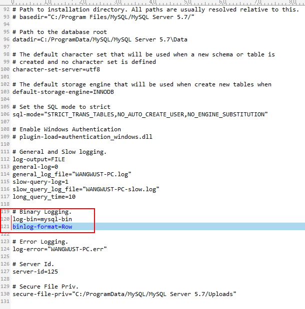 Windows下Mysql5.7开启binlog步骤及注意事项_mysql 5.7 mysqlbinlog-CSDN博客