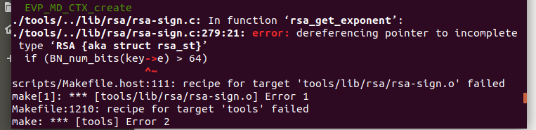 Debug U Boot编译报错toolslibrsarsa Signc27921 Error Dereferencing Pointer To Incomplete 