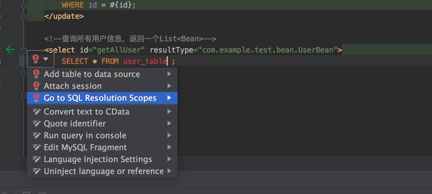 IDEA中Mapper文件显示红色，提示 Unable to resolve table xxx_unable to resolve table 'user-CSDN博客