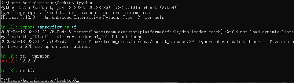 Windows10 安装tensorflow2 2 0 Cpu版本 Csdn博客