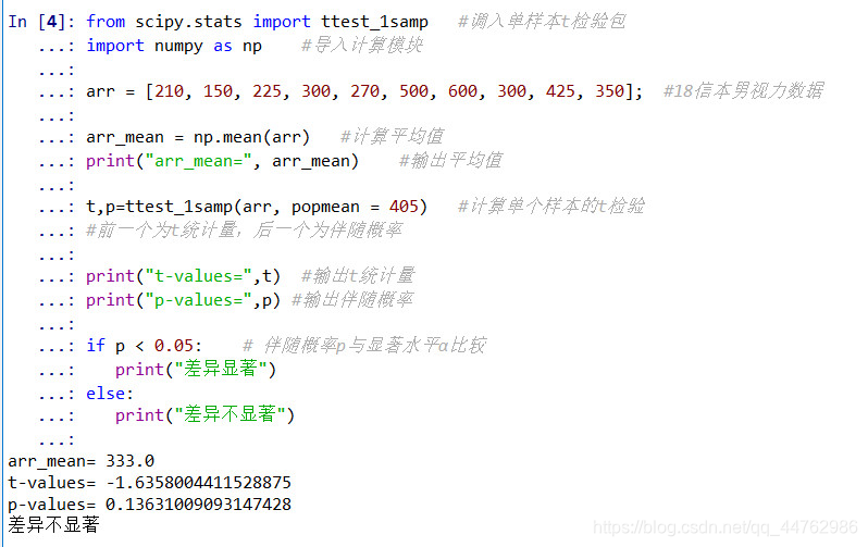 【python】假设检验中单个样本t检验的python实现过程想飞的蓝笨笨的博客 Csdn博客python单样本t检验