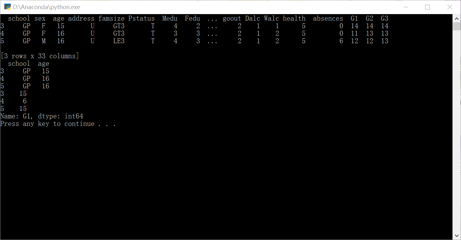 Python使用pandas读入csv数据并显示其中某几行列python读取csv数据并只显示几行 Csdn博客 