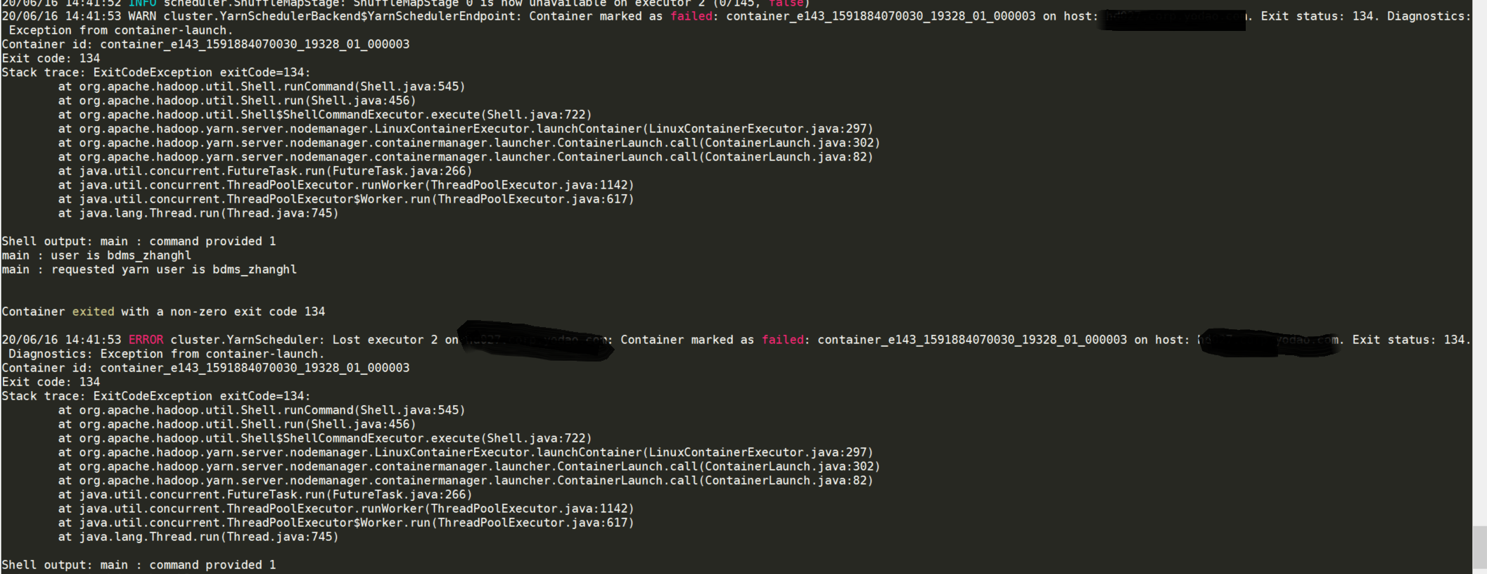 记录一次的spark-submit报错： scheduler.ShuffleMapStage: ShuffleMapStage 0 is now unavailable on executor ...