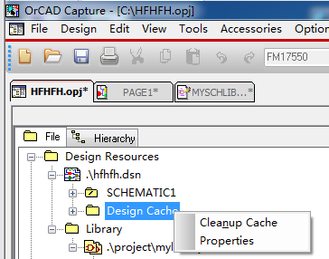 在OrCAD新建库之后保存,修改,再保存。引用库时，出现以下提示：part xx is out of date with respect to the design cache. Use ...