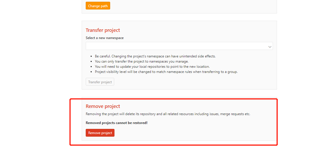 How to delete a project in GitLab - Programmer Sought