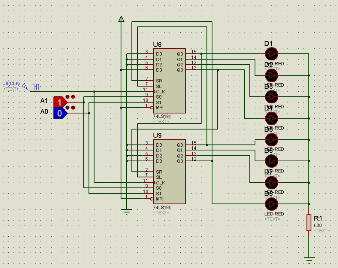 节日循环彩灯电路逻辑设计(使用74LS194二片)_74ls194设计彩灯,彩灯逐个发光,至全亮,最后全灭,循环-CSDN博客