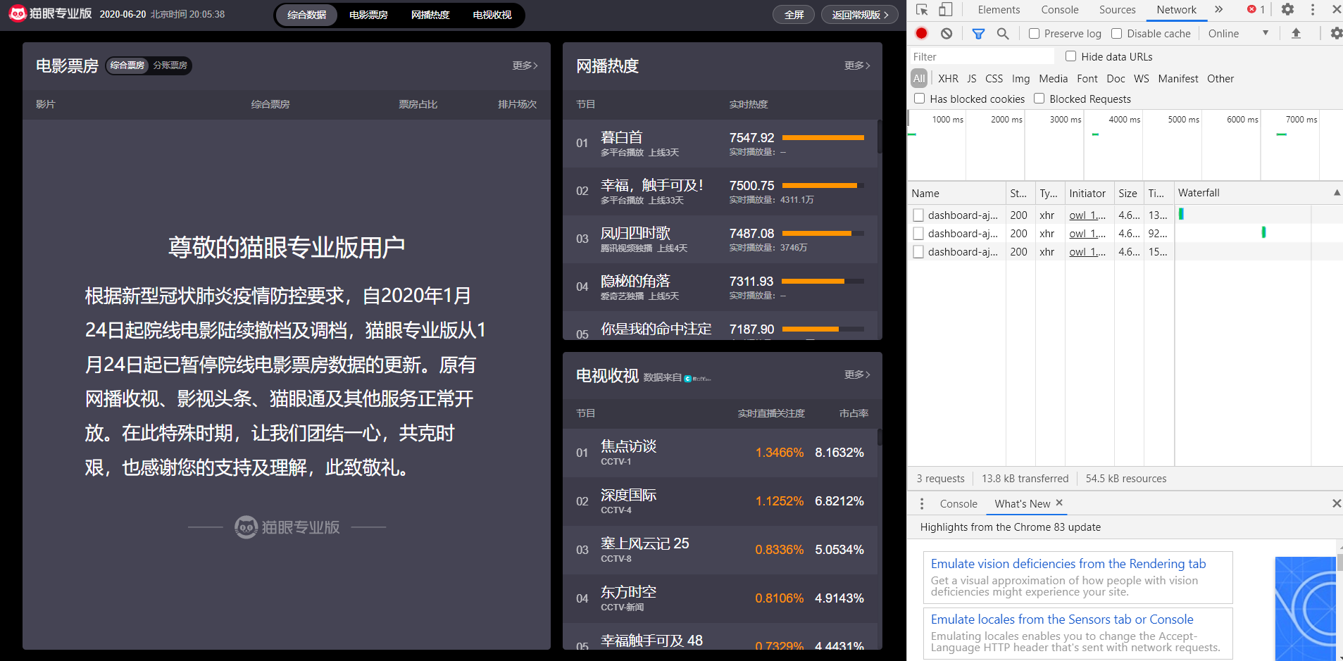 Python使用requests设置headers、cookies实现猫眼实时电影票房排行榜爬取_python 猫眼 cookie.py-CSDN博客